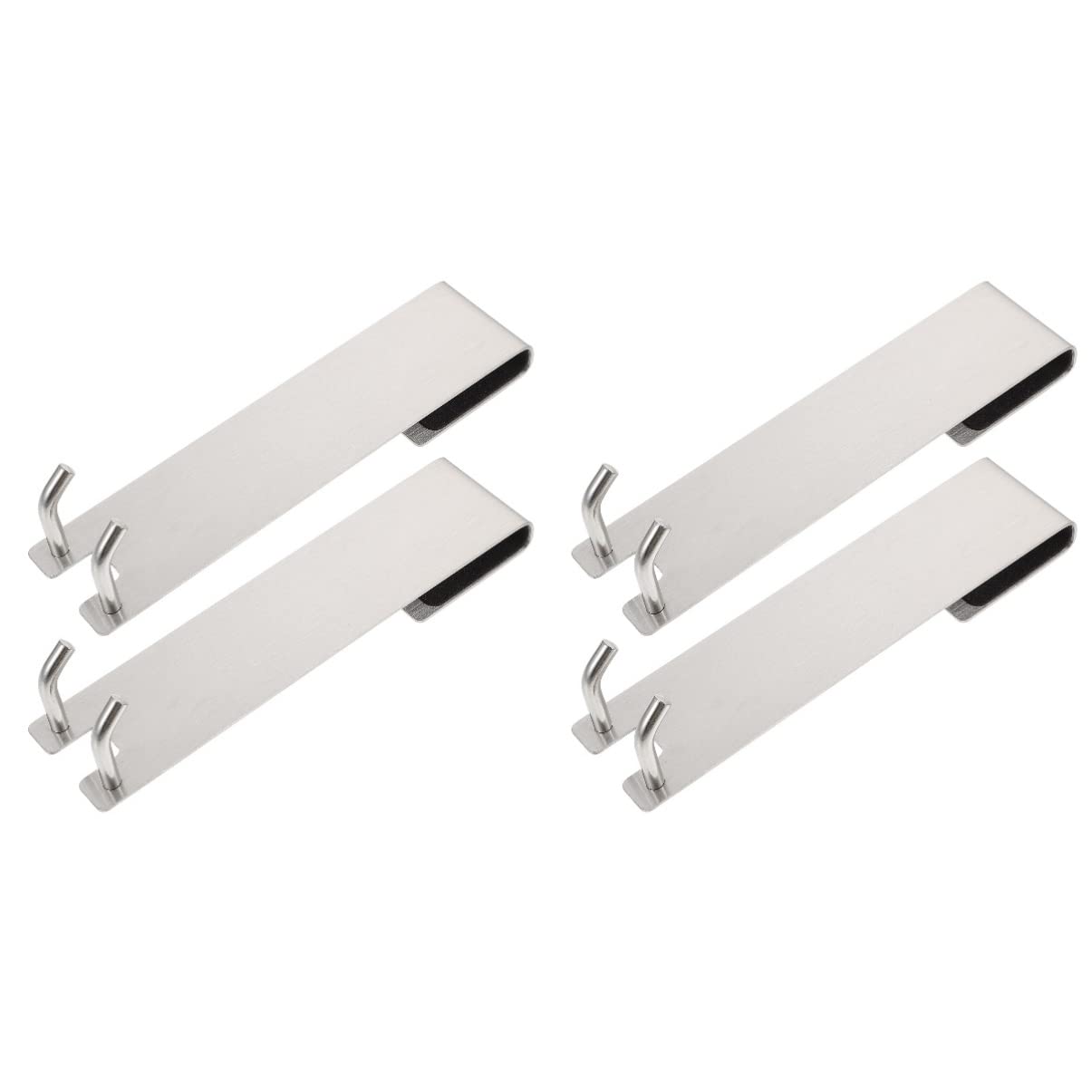 DOITOOL Towel Hooks 4pcs Back Door, Hangers Stainless Door Over Towel Cabinet for Hanger Punch Hooks Squeegee Robe Glass Hats Free Extended The Hook Frameless Storage Bathroom Clo Home Towel Hook
