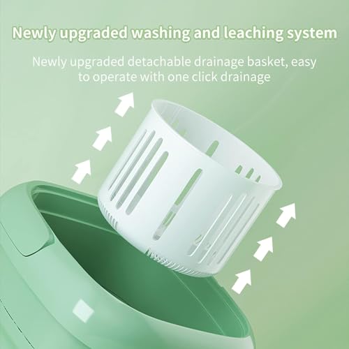 Foldable Washing Machine, 9L High Capacity Mini Washer with 3 Modes Deep Cleaning Half Automatic Washt, Portable Washing Machine with Soft Spin Dry for Socks, Baby Clothes, Towels (Purple)