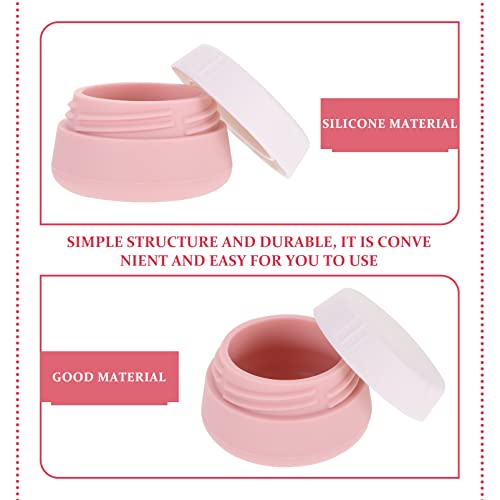 LEUYA 9 Pcs Silicone Cream Silicone Sample Jar Silicone Cosmetic Containers Empty Sample Jars Jars Travel Cosmetic