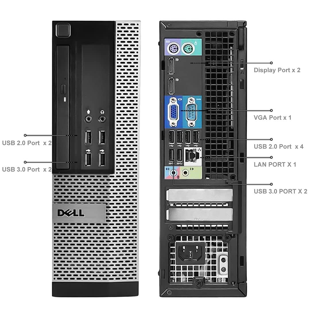 Dell OptiPlex 9010 Refurbished Desktop Computers i7,16GB Ram 1TB SSD,AC7260 Built-in WiFi Ready,HDMI Dual Monitor Support,Windows 10 Pro,TJJ Large Mouse Pad+Altec Wireless Keyboard Mouse (Renewed)