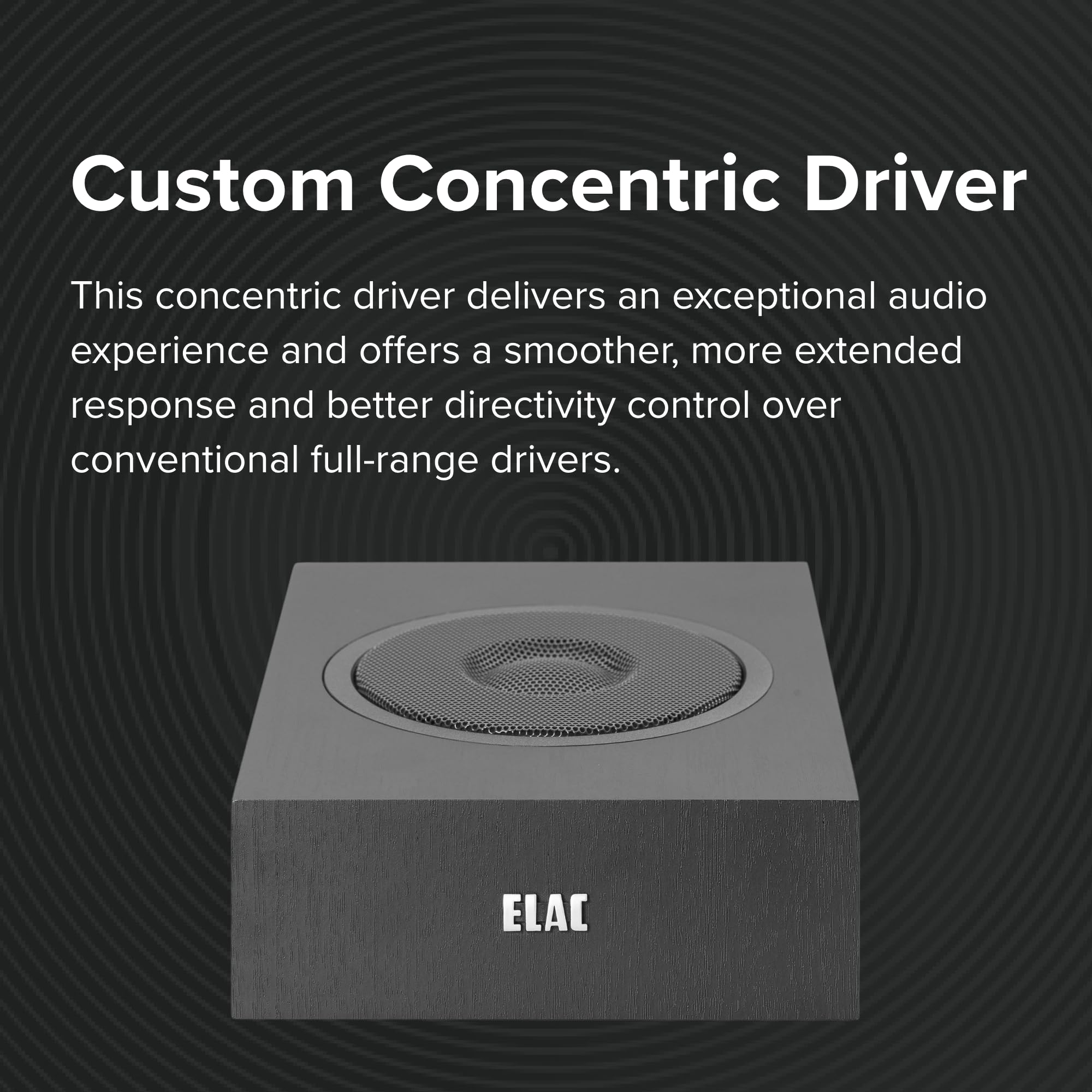 ELAC Debut 2.0 A4.2 Dolby Atmos Module Speakers, Black (Pair) - Concentric Driver with 0.5β Polymer Tweeter & 4β Aramid Fiber Woofer