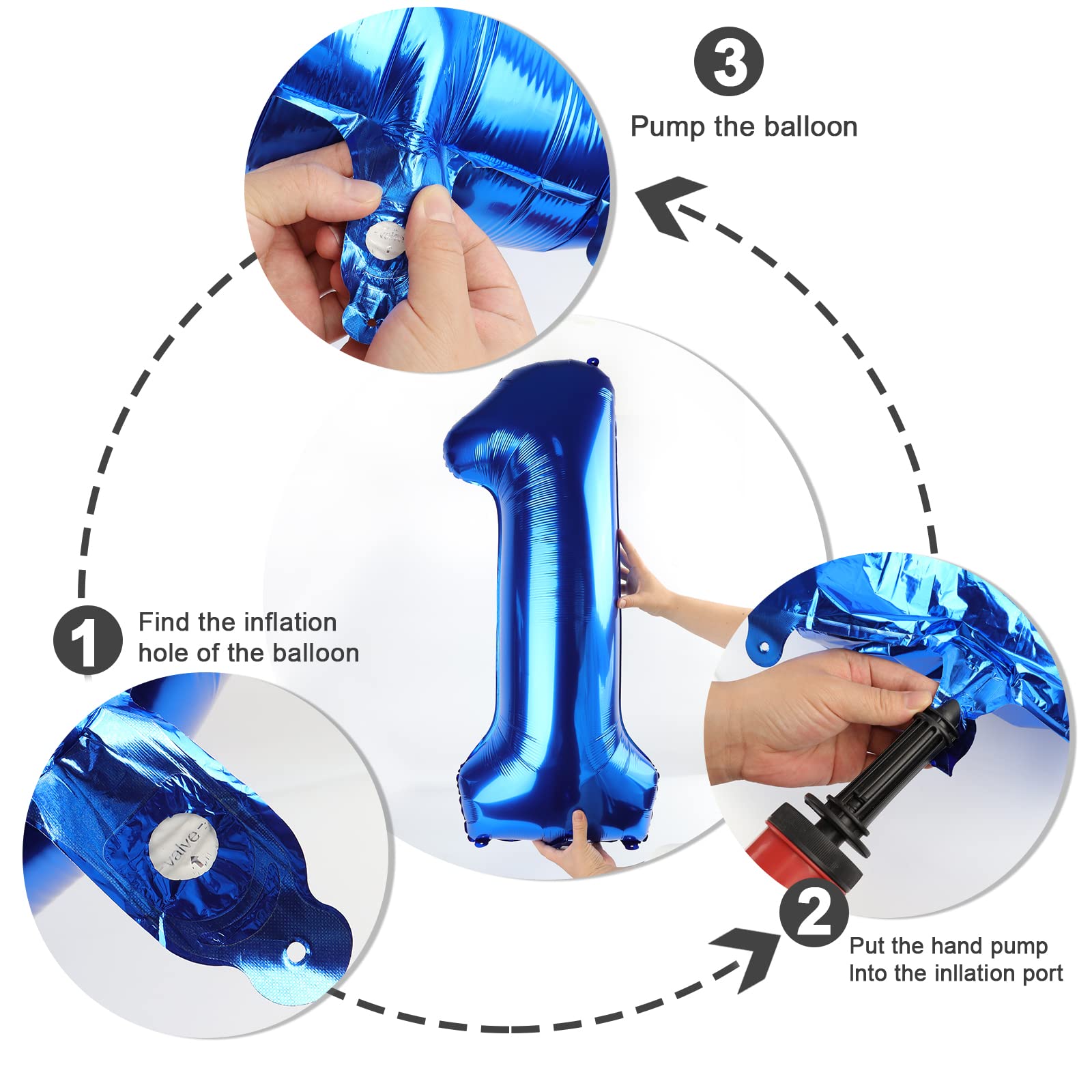 Number 5 Balloon 40 Inch for 5th Birthday Decorations, 15 25 35 50 Mylar Big Navy Blue Foil Number Balloons for Wedding Anniversary Party Decor