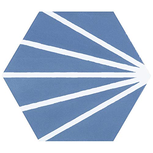 Eclipse Ray 8" Hexagon Porcelain Matte Floor and Wall Tile (Sample, Ray Blue)