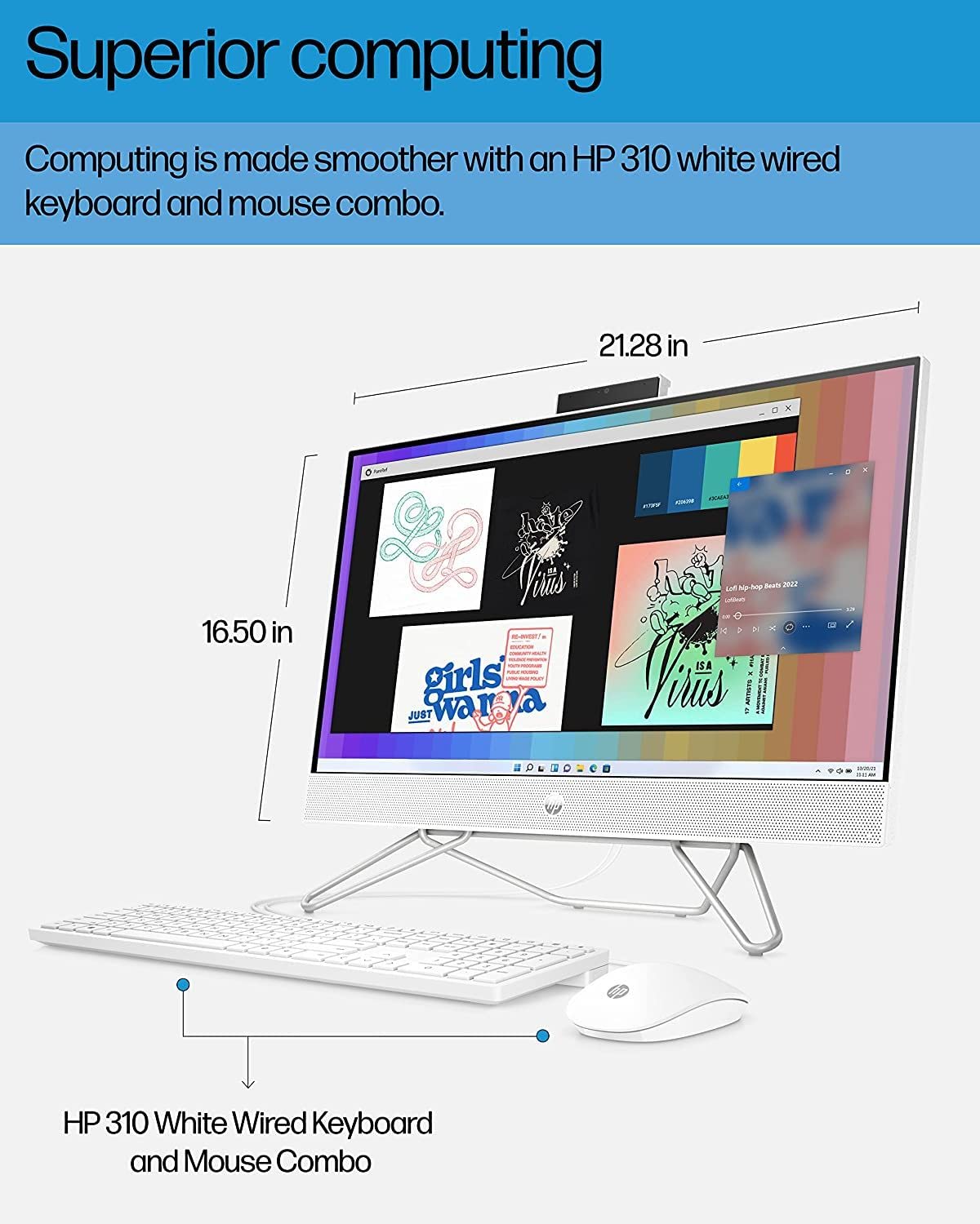 HP Newest 24" FHD IPS Touchscreen All-in-One Desktop, Intel 4-Core Pentium Silver J5040, 16GB DDR4 512GB SSD, Intel UHD Graphics, WiFi, Bluetooth, RJ-45, Card Reader, Win11 Pro