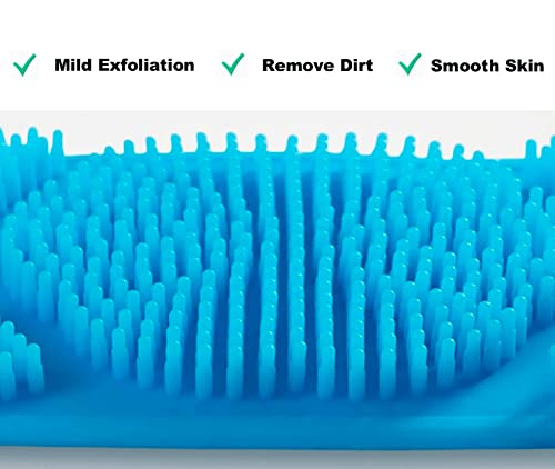 Silicone Bath Towel Back Brush Scrubber Exfoliating Scrub Body Wash Dual Side, Back Cleaner for Shower, Silicone Scrubber Body, Blue Color, 1PCs.