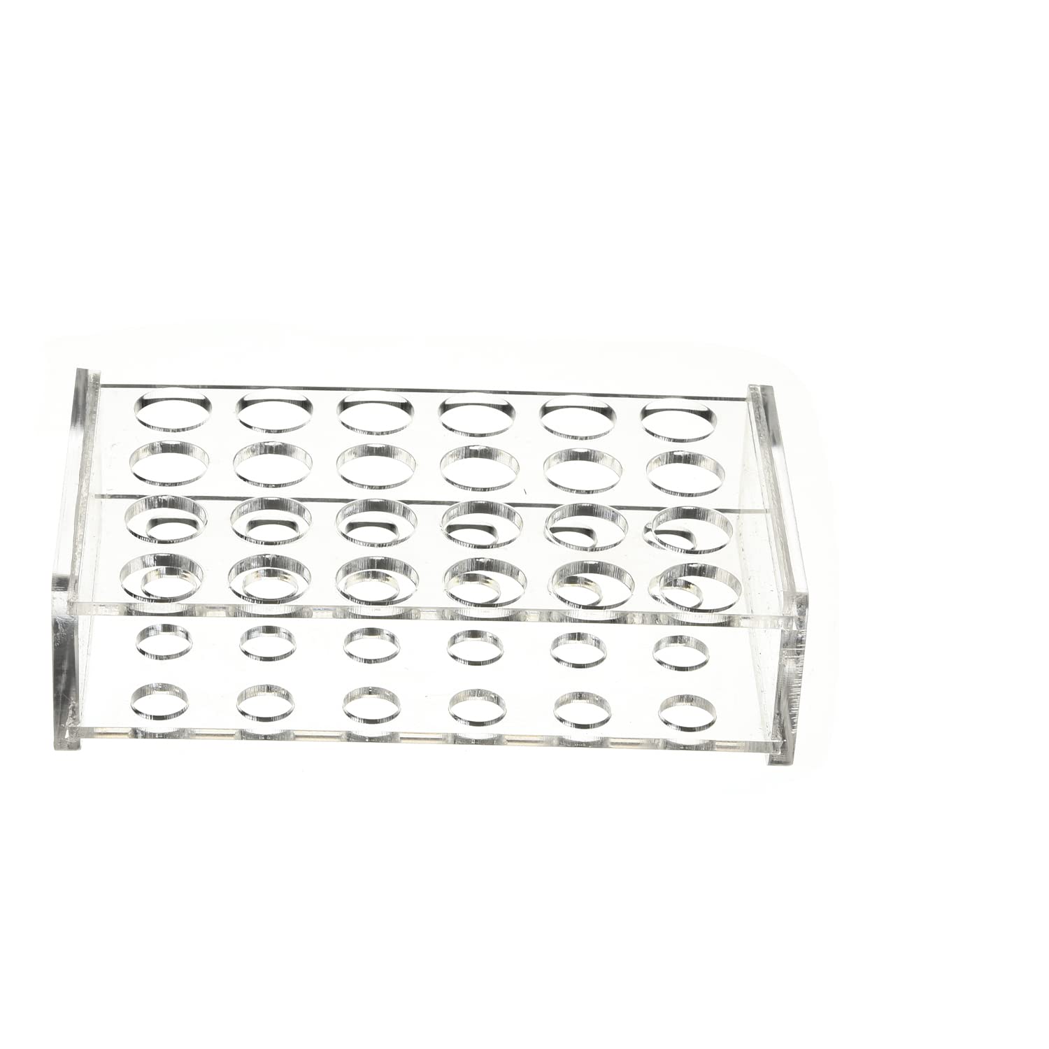 Othmro 2pcs Transparent Acrylic Test Tube Holder Rack,Centrifuge Tube Holder,Plastic Stand for Labortory Holder 14mm 24Holes Suitable for 5ml Test Tubes