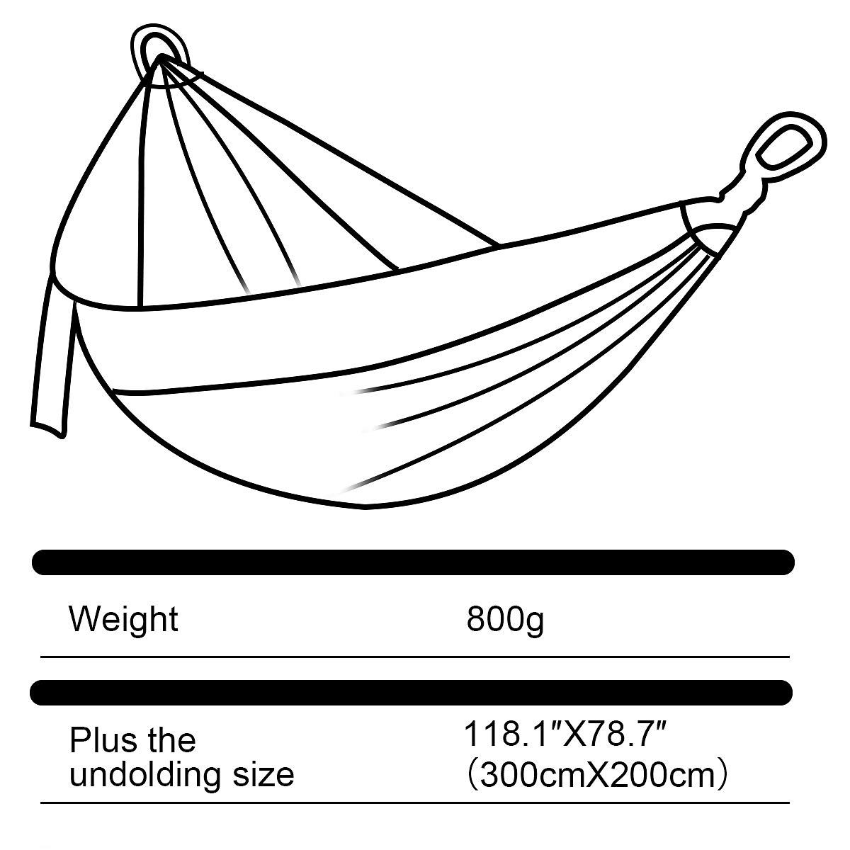 Double & Single Camping Hammock Lightweight Portable Parachute Nylon Hammock Set for Indoor and Outdoor (Full,Orange/Light Grey)