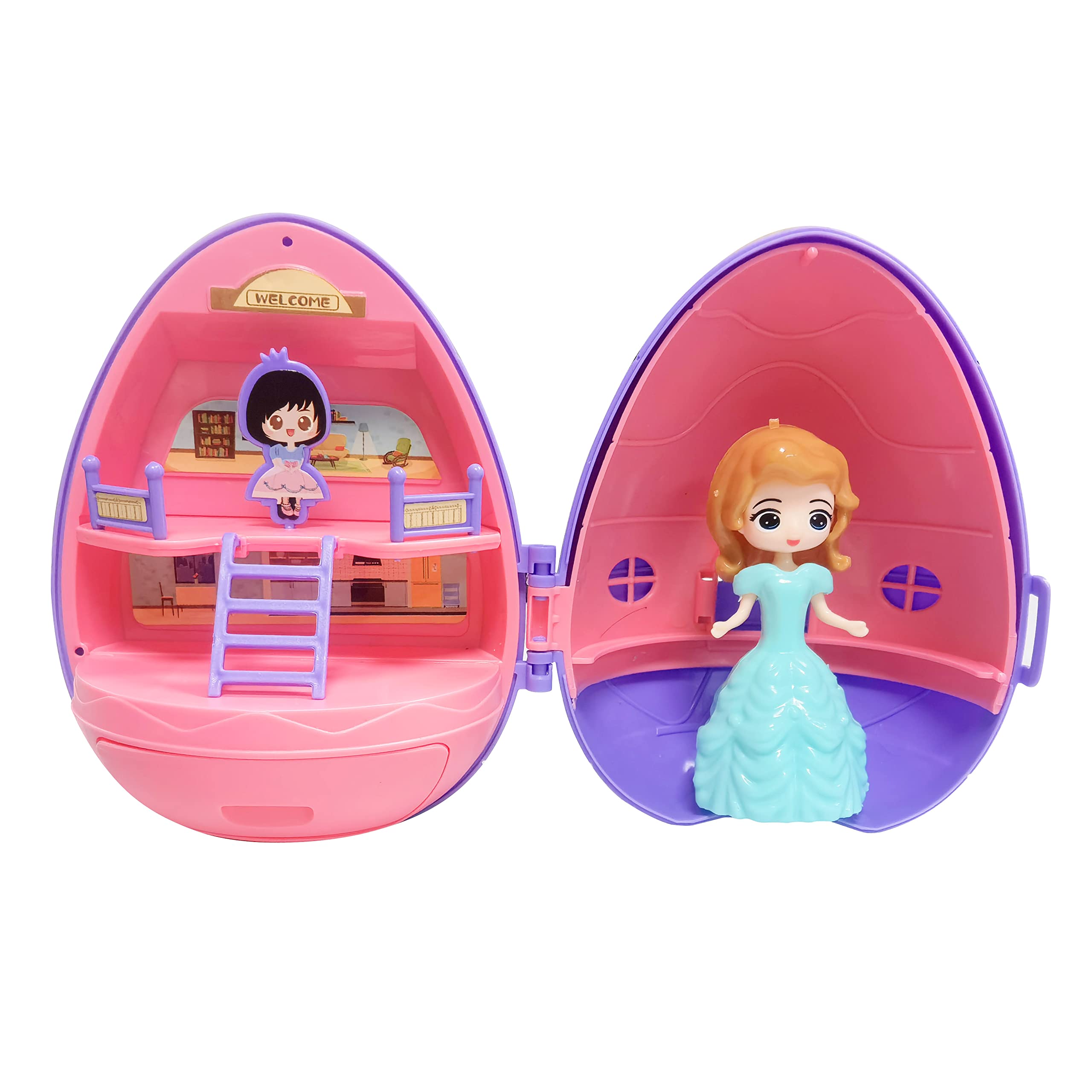 Holydeck 4 Pack Jumbo Princess Prefilled Eggs with Educational Toys Inside for Kids Girls Party Favors Easter Basket Fillers