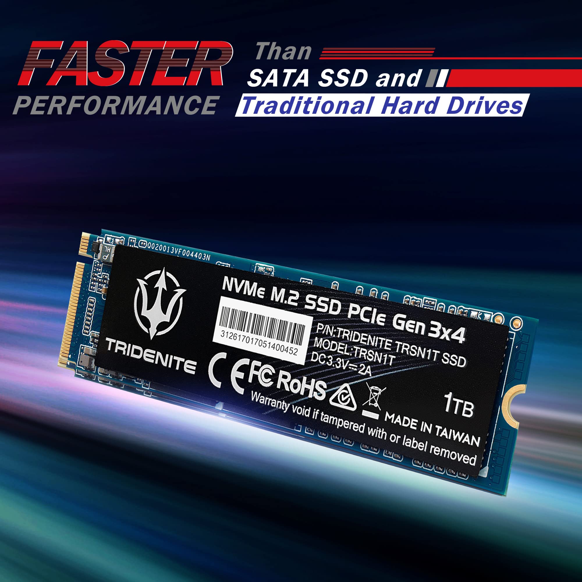 TRIDENITE 1TB NVMe M.2 2280 PCIe Gen 3x4 Internal Solid State Drive (SSD)