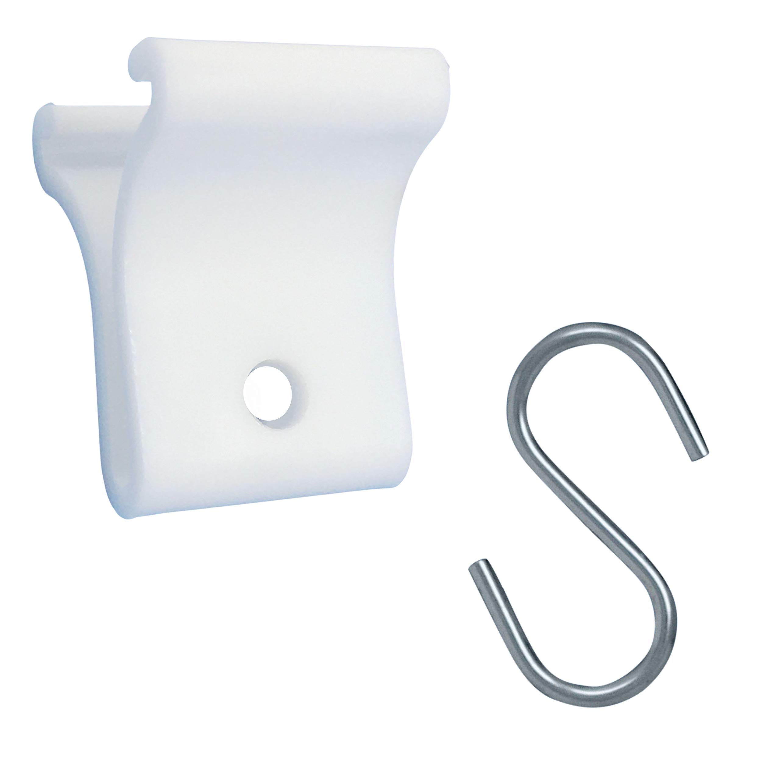 White Grid Clips - 150 Pc Set Ceiling Hook Kit (75 Clips, 75 Hooks) by Sharp Tank - Perfect for Hanging Classroom Decorations, Signs, Decore from Drop Ceiling T-Bar