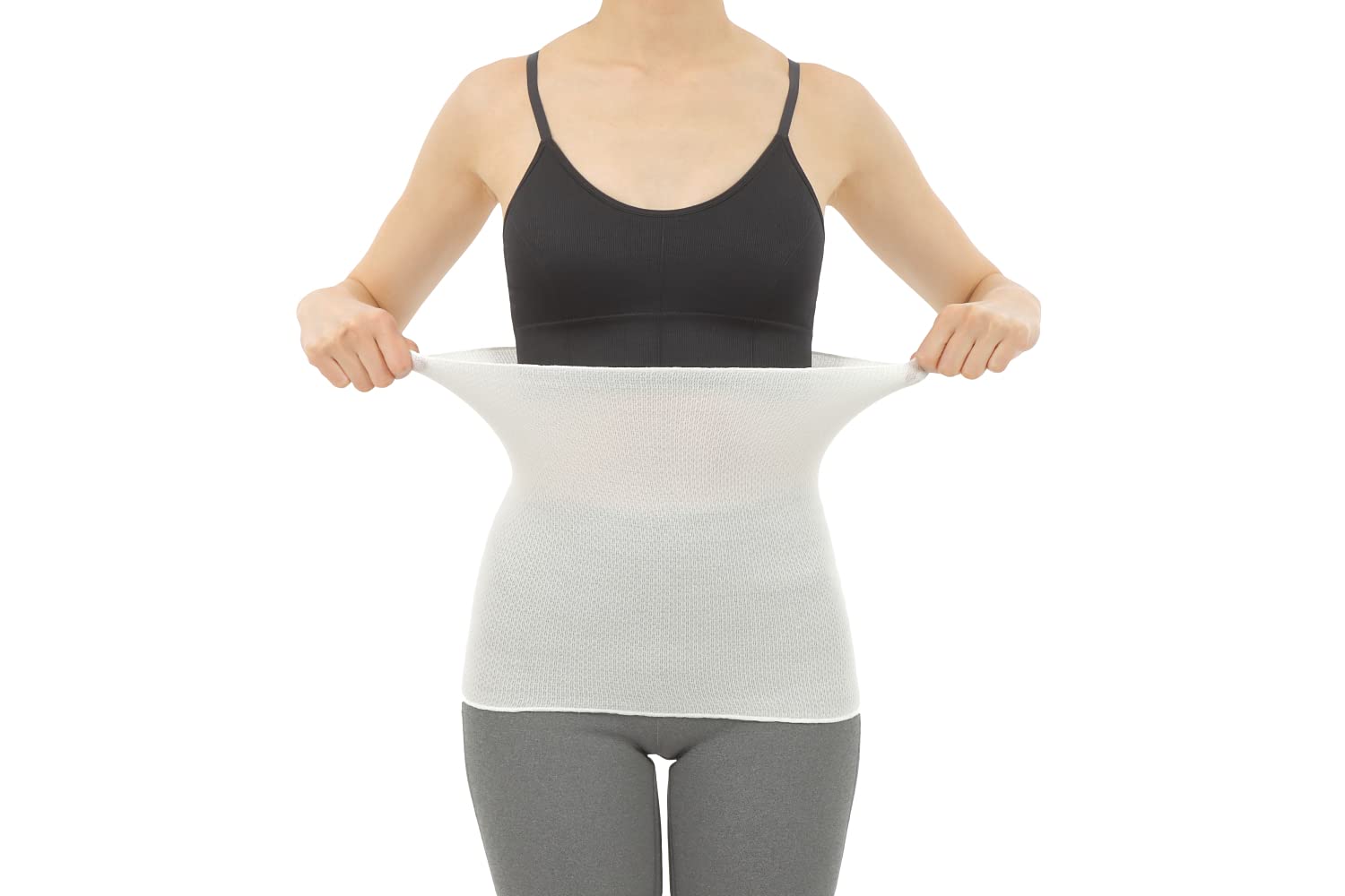 DuringVillage Belly Warmer Haramaki Thermal Underwear Top Cotton & Silk for Women Made in Japan (White,Medium)