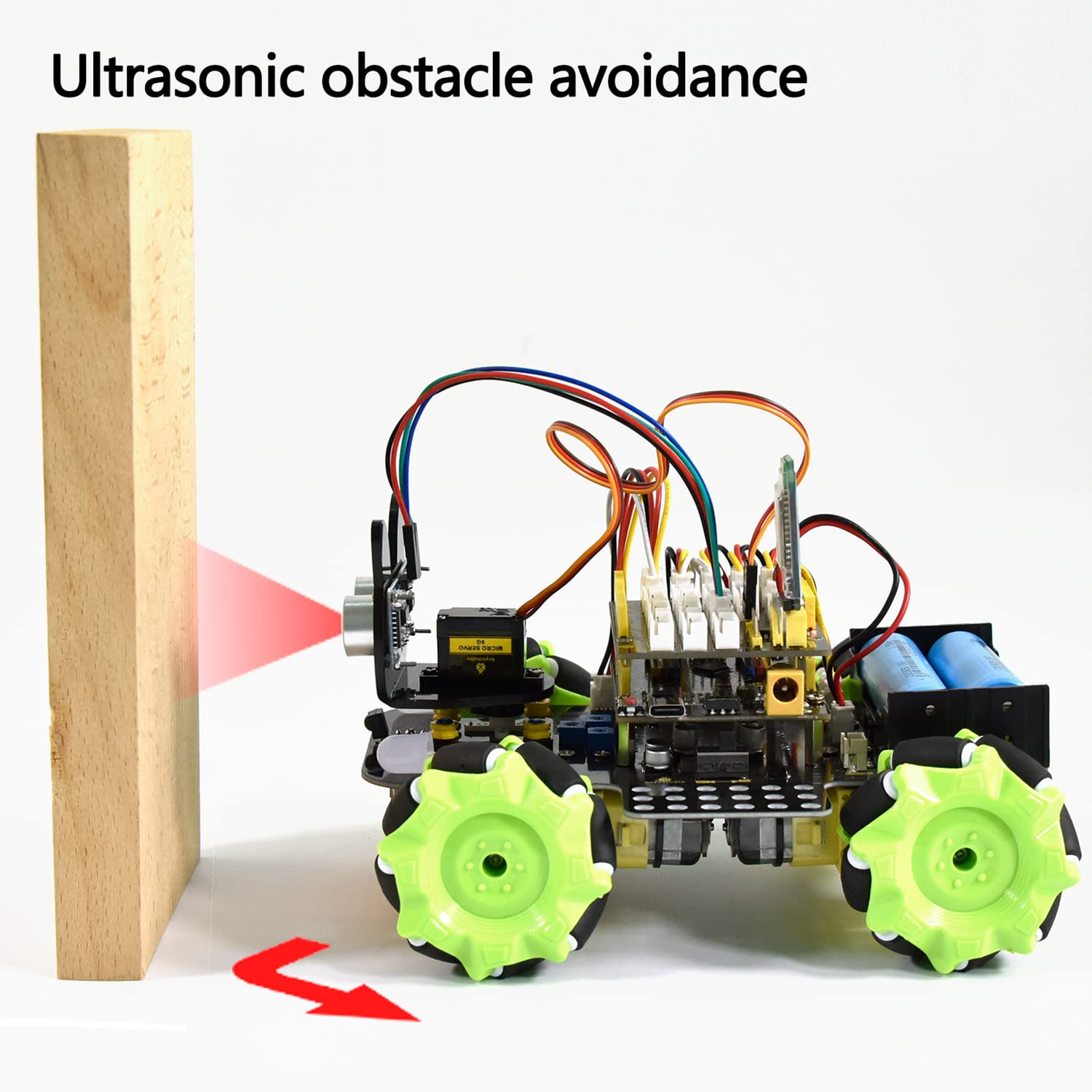 KEYESTUDIO 4WD Mecanum Car for Arduino,IR&Bluetooth Control, Ultrasonic Follow and Obstacle Avoidance,DIY Electronics Programming Stater Kit for Teens Adults,15+