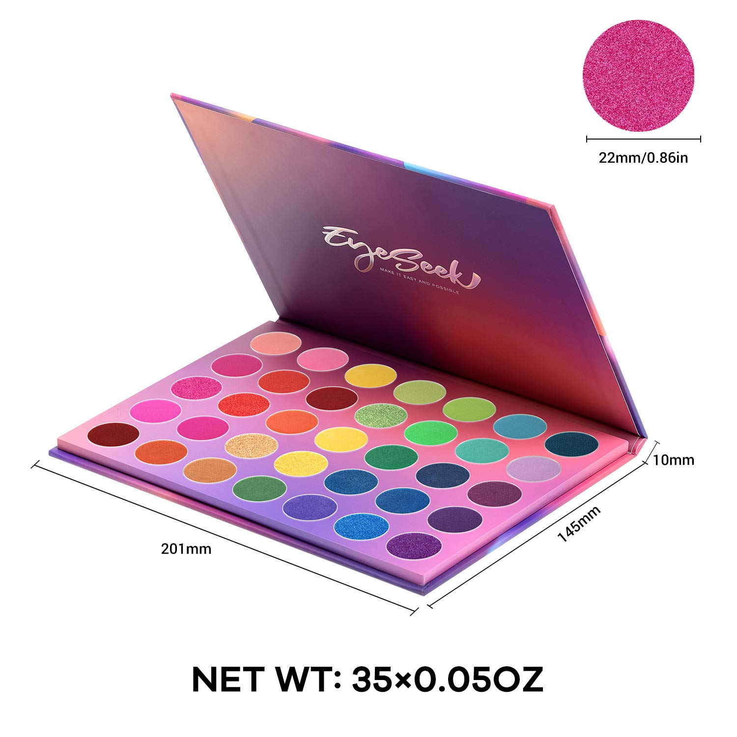 EYESEEK Colorful Bright Eye Makeup Palettes Sets, Eyeshadow Palette, High Pigmented Pallets, Matte Shimmer Eye Shadow Plattet Make Up Gift Sets Starter Kit for Halloween Makeup