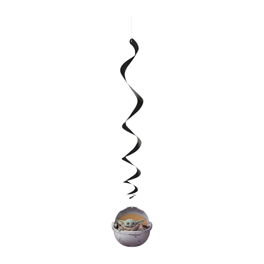 Unique Multicolor Mandalorian The Child Hanging Swirl Decorations (26") 3 Count - Perfect for Star Wars Fans & Themed Parties