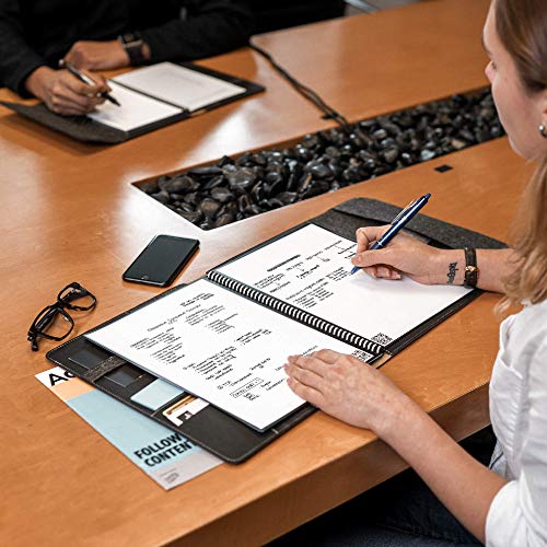 Rocketbook Smart Notebook Folio Cover - 100% Recyclable, Biodegradable Cover with Pen Holder, Magnetic Clasp & Inner Storage - Dark Matter Black, Letter Size (8.5" x 11")