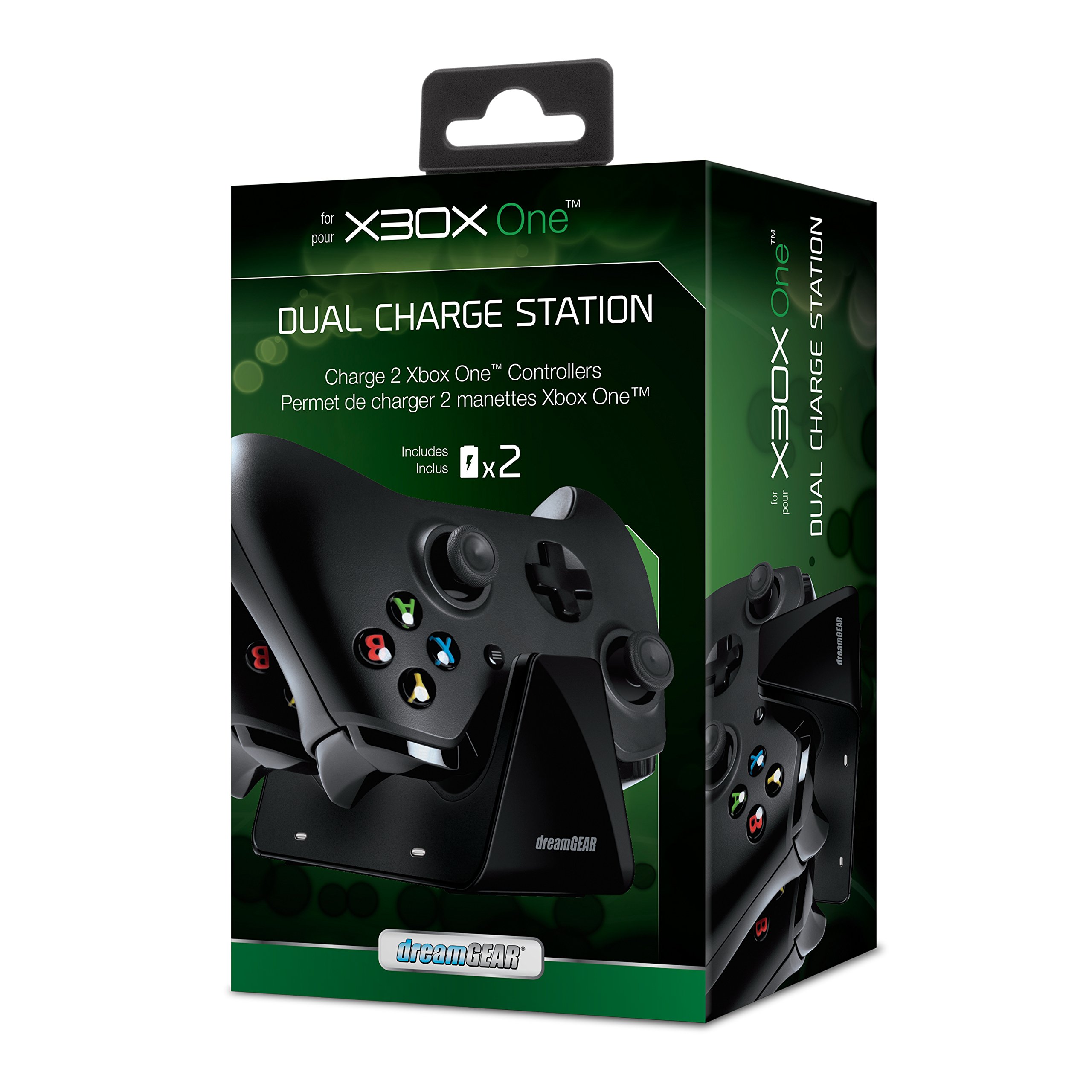dreamGEAR Dual Charge Station for Xbox One Controllers - Rechargeable Batteries Included-Simultaneous Charging