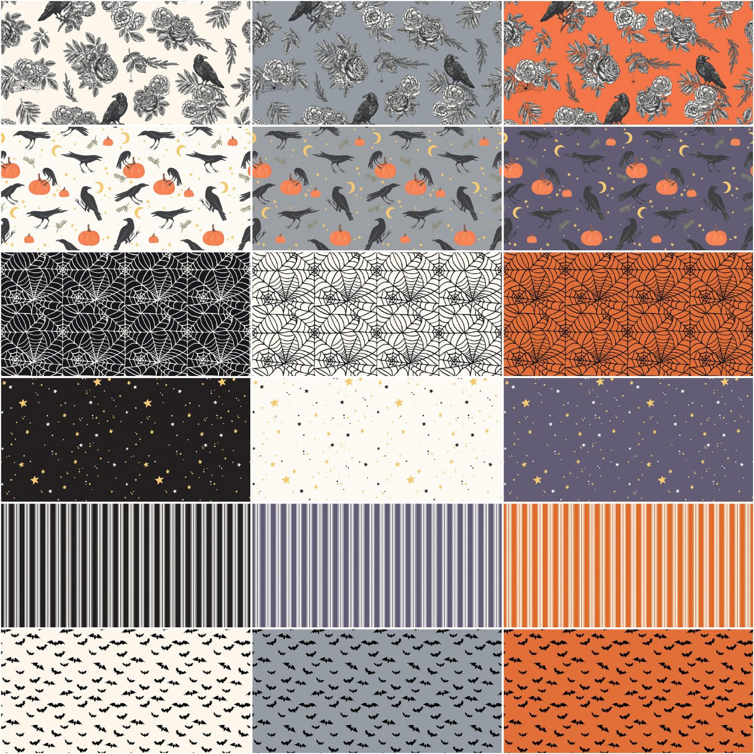My Mind's Eye Sophisticated Halloween 5"" Stacker 42 5-inch Squares Charm Pack Riley Blake 5-14620-42, Assorted