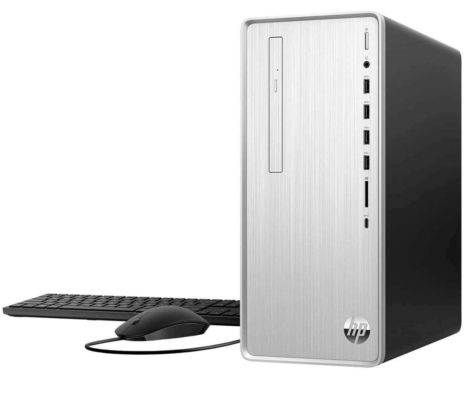 HP Pavilion Desktop, 10th Gen Intel Core i7-10700F Processor, AMD Radeon RX550, 32GB RAM, 1TB SSD + 2TB HDD, DVD, Wi-Fi, HDMI, Bluetooth, Windows 10 Home, Silver (Renewed)