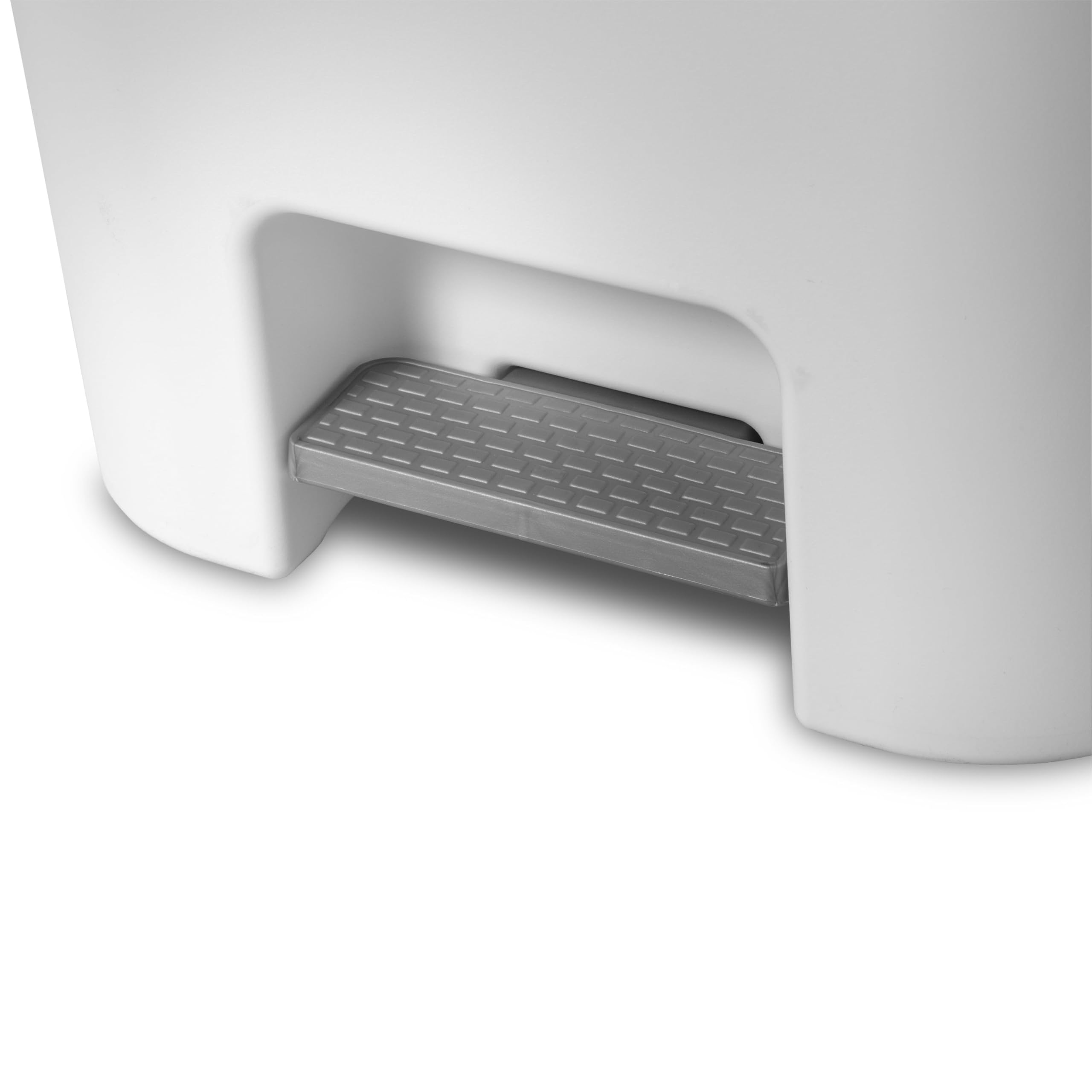 LFWCZS 11.9 Gallon / 45 Liter StepOn Plastic Trash Can, Plastic Wastebasket Garbage Bin for Kitchen,Home, Bedroom, Bathroom,Office & Slim Space-Saving, White