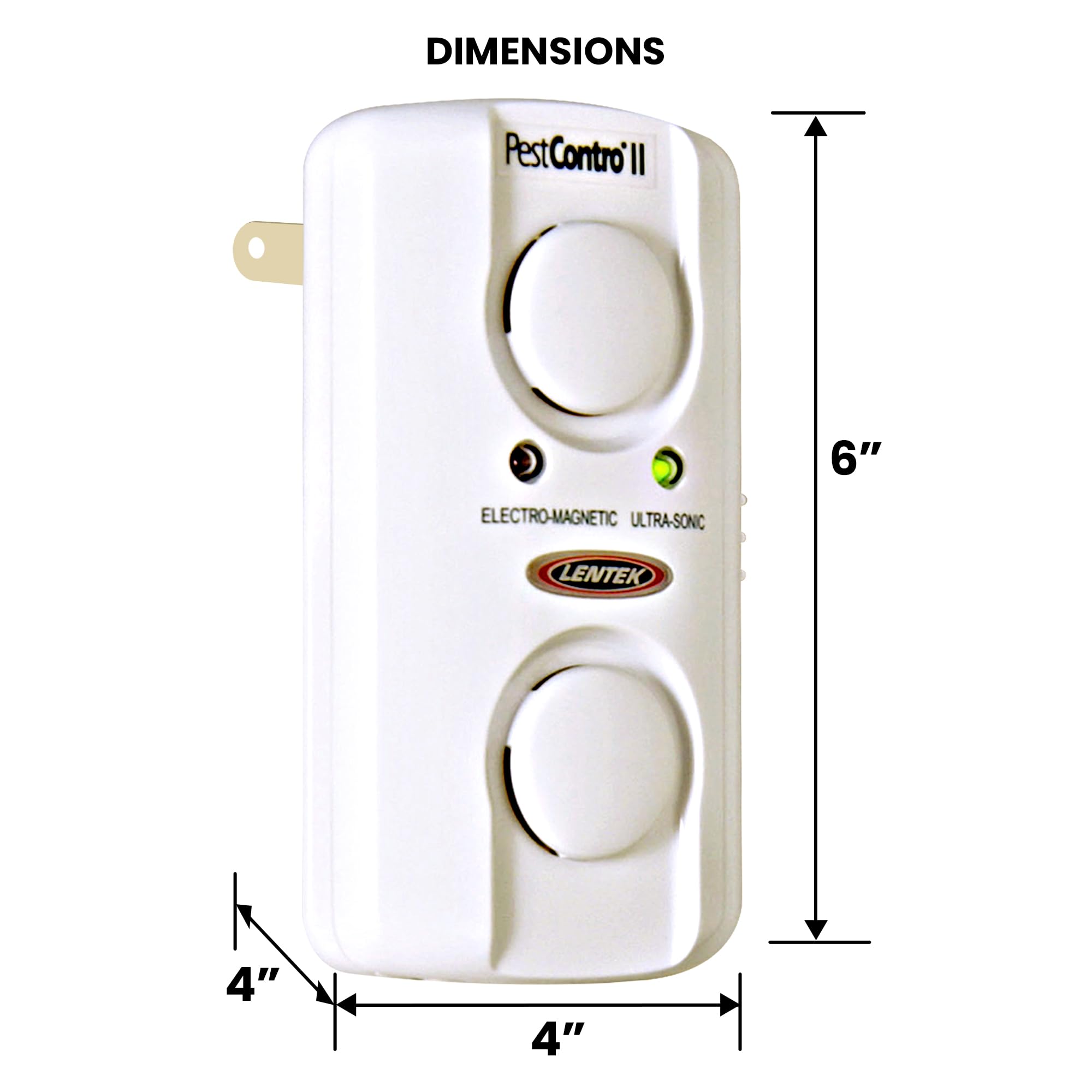 PestContro Ultrasonic Electromagnetic Pest Repeller, Indoor Plug-in Non-Lethal Insect and Rodent Control, Twin Speaker Design, Sweep Sound Technology, Use in Kitchen Cellar Office Garage Shed Attic