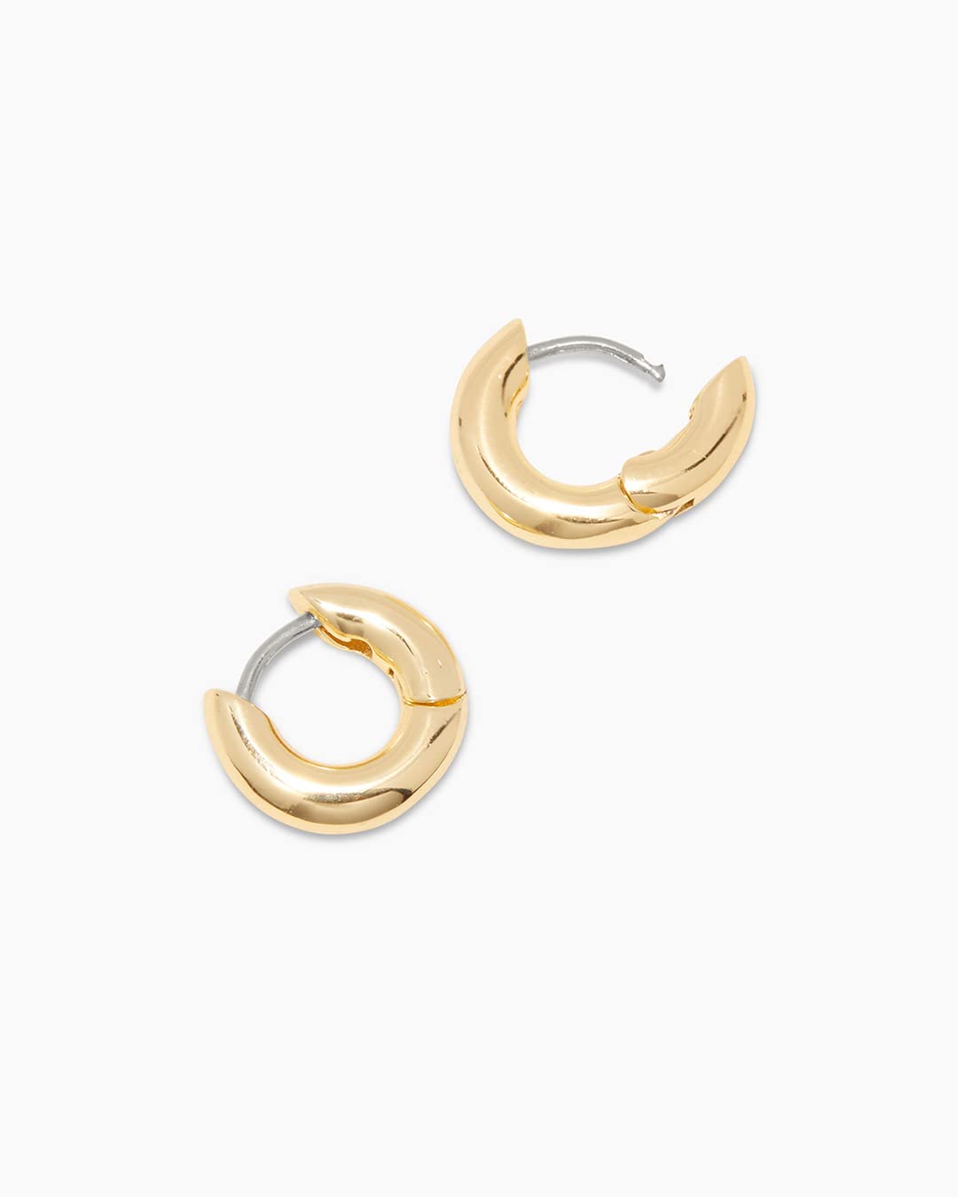 gorjana Women’s Lou Huggie Earrings, Small High Shine Chunky Hoops, 18K Gold Plated