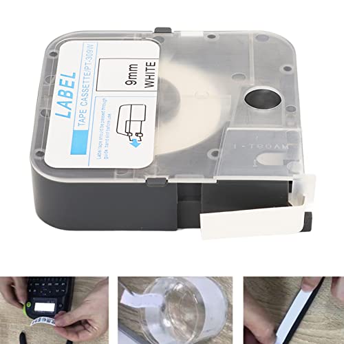 Label Maker Tape Replacement, 8m Length 9mm Wide Label Tape for LM380E LM390A
