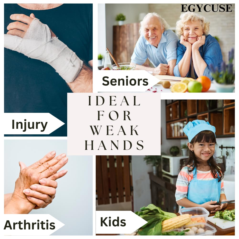 EGYCUSE Jar Opener Bottle Opener for Elderly Sufferers Children Weak Hands Seniors with Arthritis Can Opener Jar Lid Opener Jar Gripper Pad Silicone Handle 5-in-1 Multi-functional 3 Pc Set