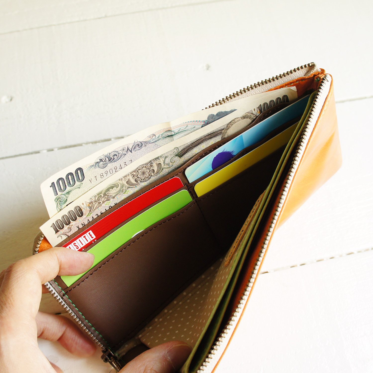 Women's Wallet, Horse Leather, Made in Japan (red)