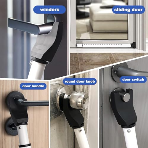 Door Stoppers Security,Doors Security Bar Stooper Devices,Robust Non-Slip Grip, Fixed to The Floor, Upper Adjustable Door Stick for hinged and Sliding Doors (White, Pack of 1)