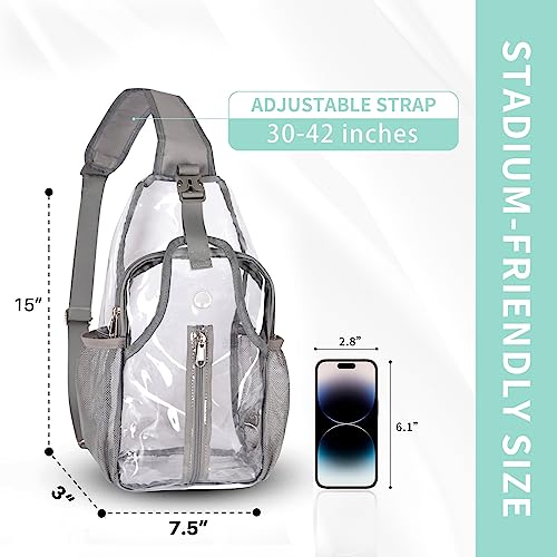 SPODEARS Clear Crossbody Sling Backpack Sling Bag for Women Men Chest Shoulder Bag Daypack for Travel Hiking