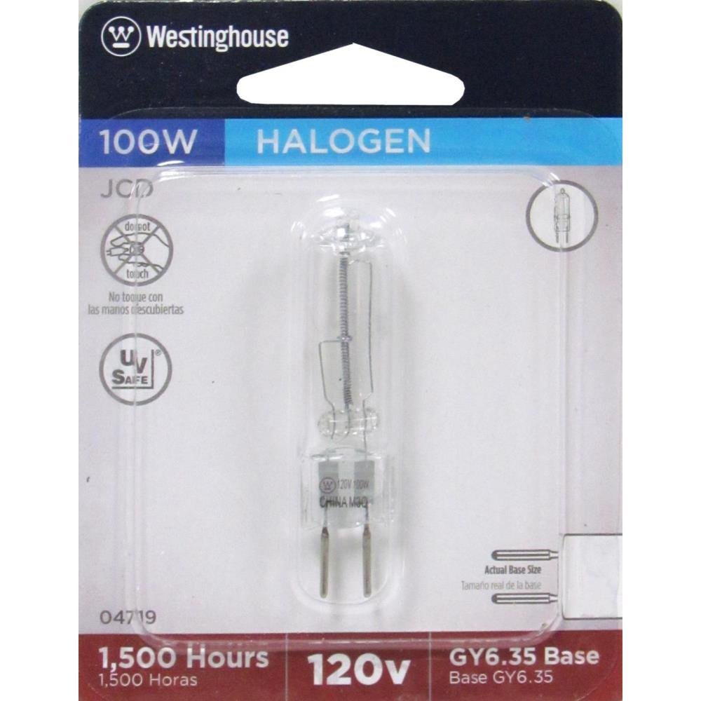 Westinghouse, 1 Count (Pack of 1) 04719, Clear Lighting 100-watt Bi-Pin Halogen Bulb, Color