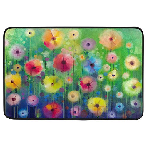 Seasonal Nature Flowers Door Mats Spring Summer Autumn Winter Floral Floor Mat Indoor Outdoor Entrance Bathroom Doormat Non Slip Washable Welcome Mats Home Decor 23.6 x 15.7 inch