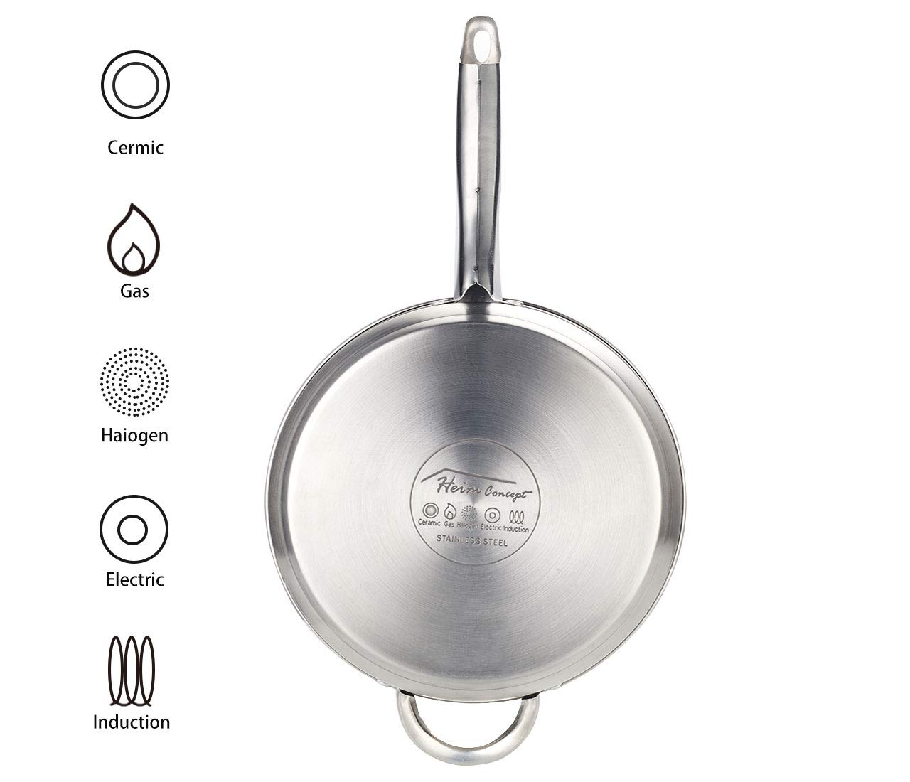Heim Concept Cookware Set W-001 12-Piece Stainless Steel Pots and Pans Set, Kitchen Cooking Set with Glass Lid
