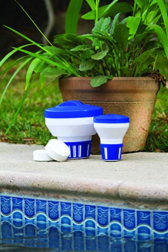 Poolmaster 32157 Floating Swimming Pool Chlorine and Bromine Dispenser, Small, Blue