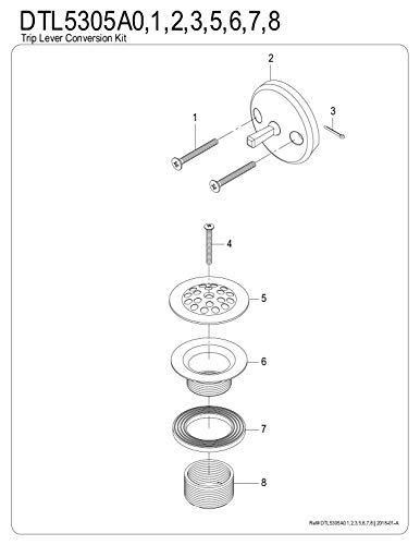 Kingston Brass DTL5305A7 Grid Tub Drain Kit, Brushed Brass,9.06 x 7.48 x 4.92