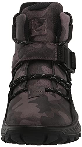 ECCO Men's Exostrike Gore-TEX Waterproof Buckle Hiking Boot, Titanium/Black, 10-10.5