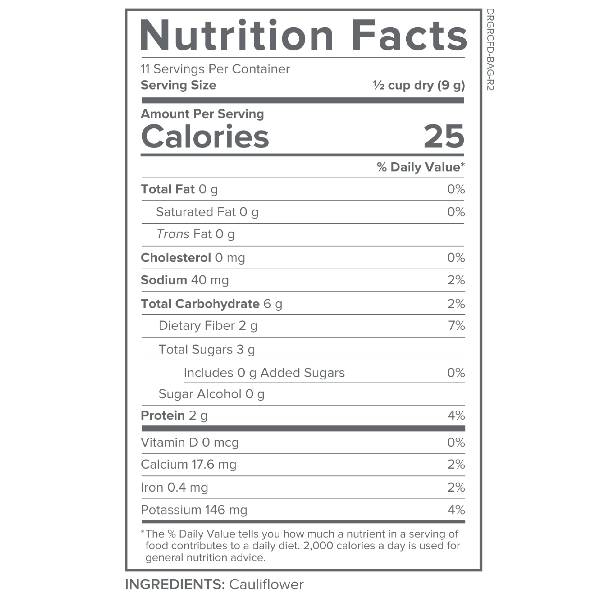 Gundry MD Freeze-Dried Raw Riced Cauliflower, Keto Friendly, Low Carb Rice Substitute 3.5 Ounce