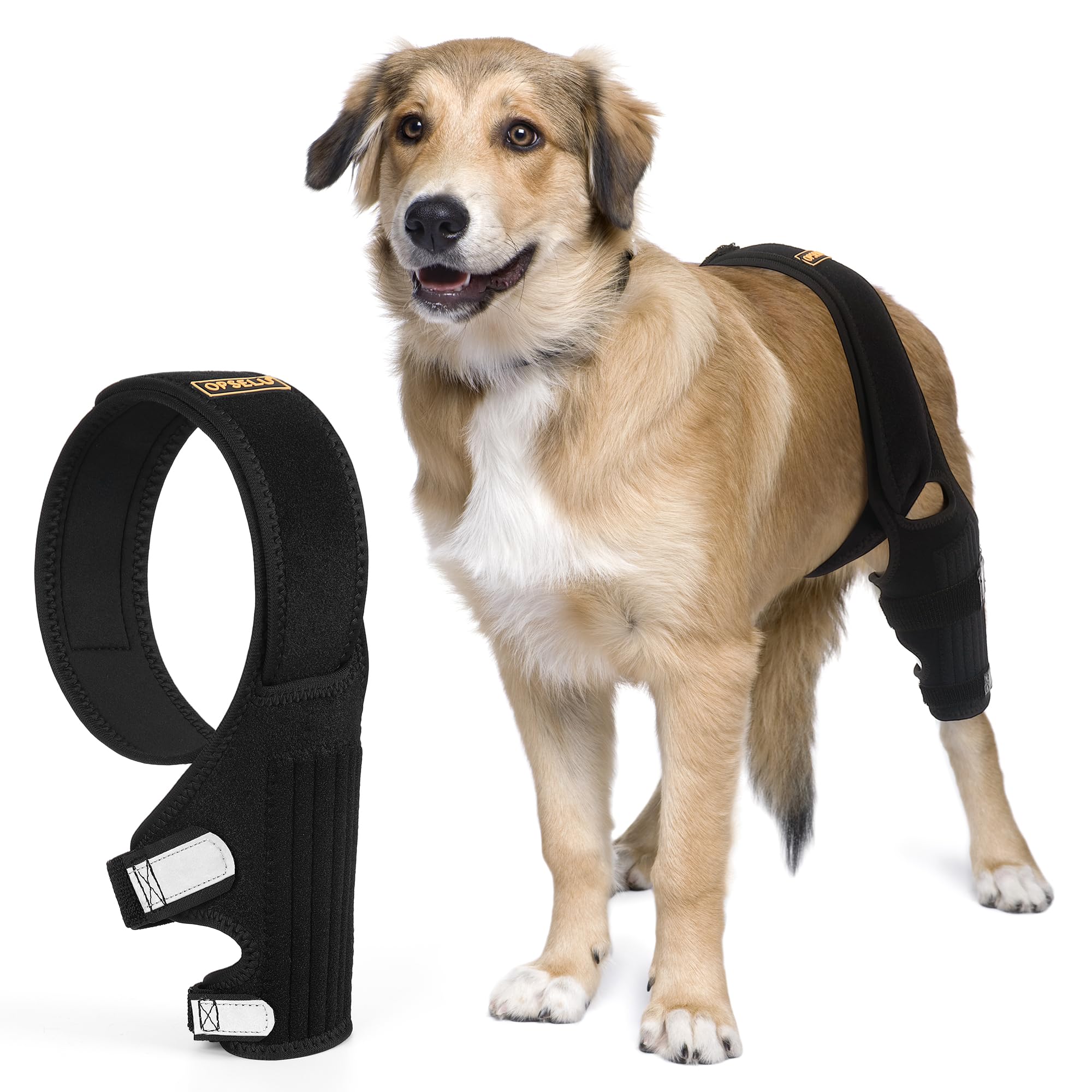 OPSELU Dog Knee Brace for Torn ACL Hind Leg with Side Stabilizers,Knee Cap Dislocation, Arthritis - Keeps The Joint Warm and Stable - Extra Support - Reduces Pain and Inflammation (S)