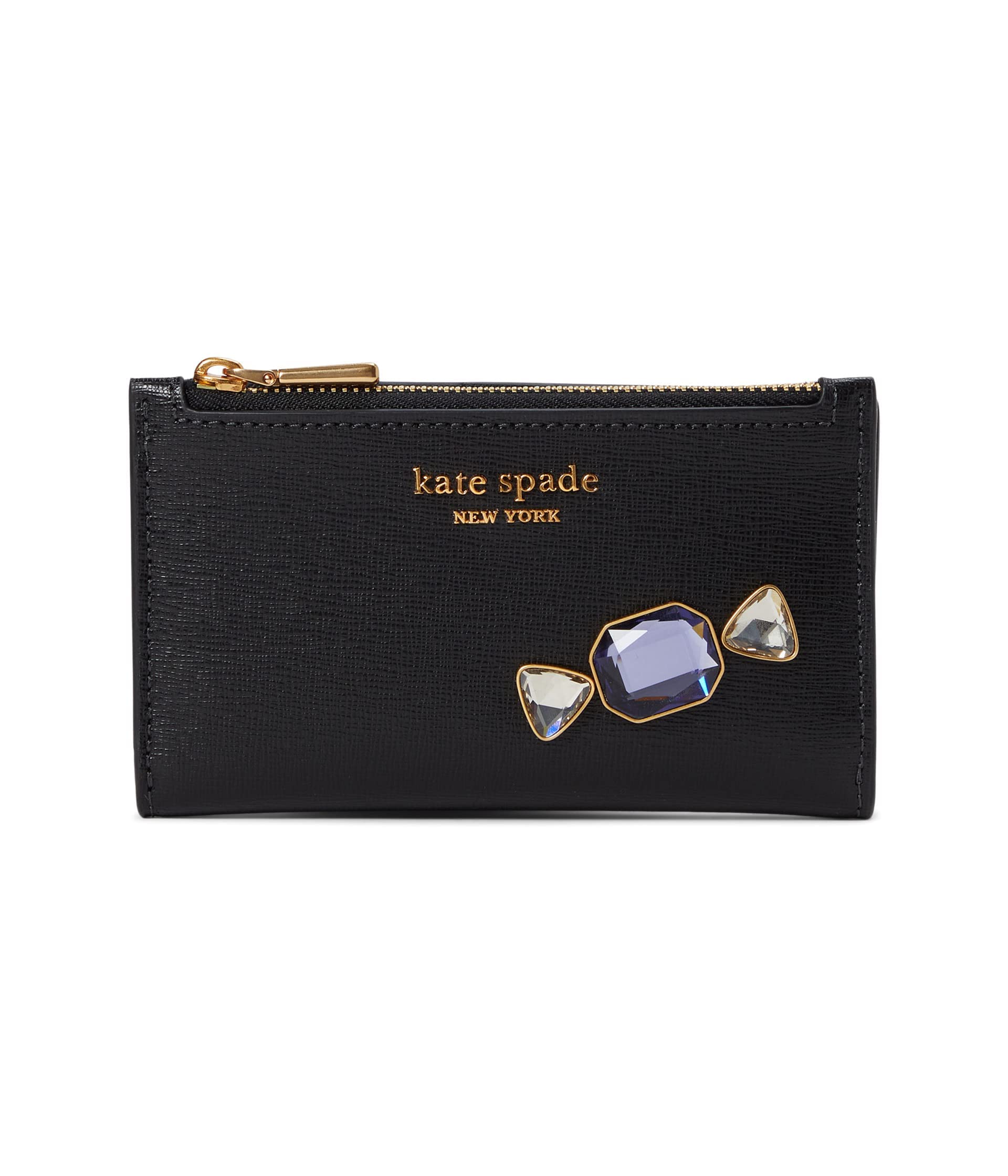 kate spade new york Bon Bon Stone Embellished Small Slim Bifold Wallet Black Multi One Size