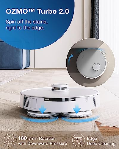 ECOVACS DEEBOT T20 Max OMNI Robot Vacuum and Mop Combo, 6000Pa, Dual Spinning Mop with Auto Mop Lift, Hot Water Mop Washing, Self-Emptying, Hot Air Drying, Obstacle Avoidance, YIKO Voice Assistant