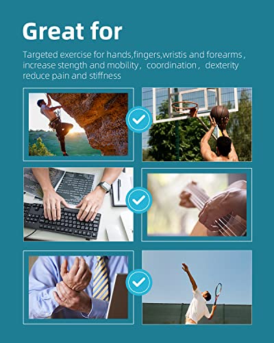 Fanwer Stress Balls for Adults and Seniors with The Adjustable Wrist Strap, Hand Exercisers for Strength, Finger Ball for Hand Therapy, Arthritis, Physical Therapy, Carpal Tunnel