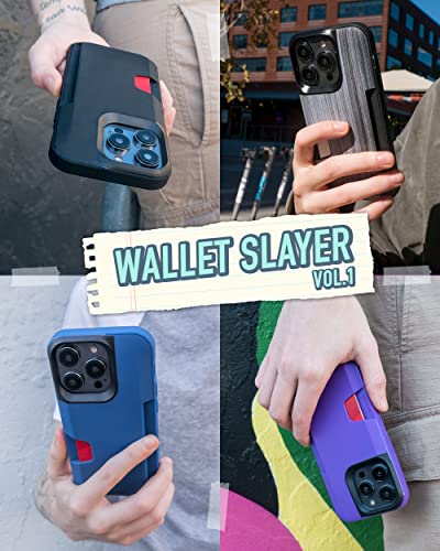 Smartish iPhone 14 Pro Wallet Case - Wallet Slayer Vol. 1 [Slim + Protective] Credit Card Holder - Black Tie Affair