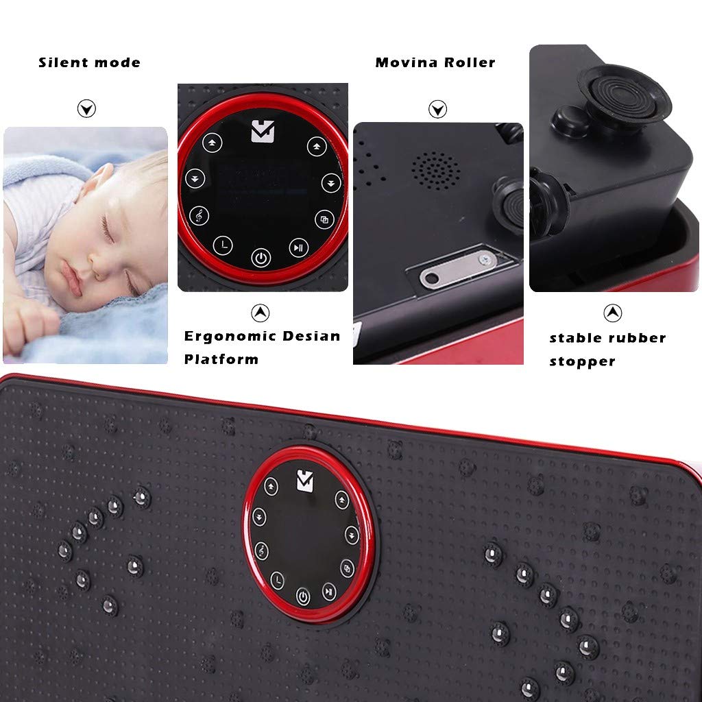 Full Body Vibration Platform Massage Machine Workout Trainer Silent Drive Motor | Ideal for Toning and Weight Loss Machine (Red)