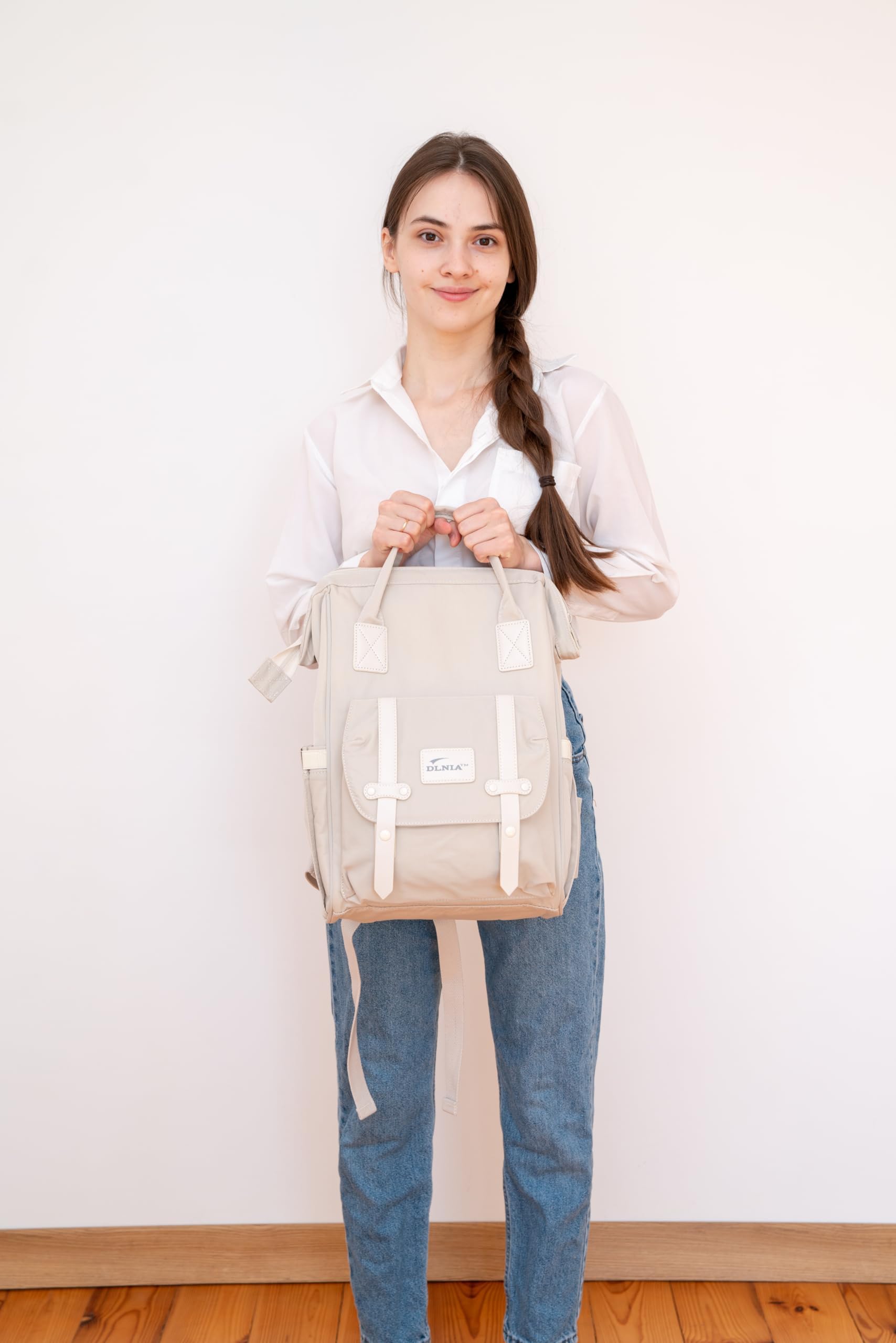 DLNIA Baby Diaper Backpack - Large Diaper Bag with Insulated Pockets, Stroller Straps, Independent Milk Bottle Warehouse and Anti - Theft Back Pocket