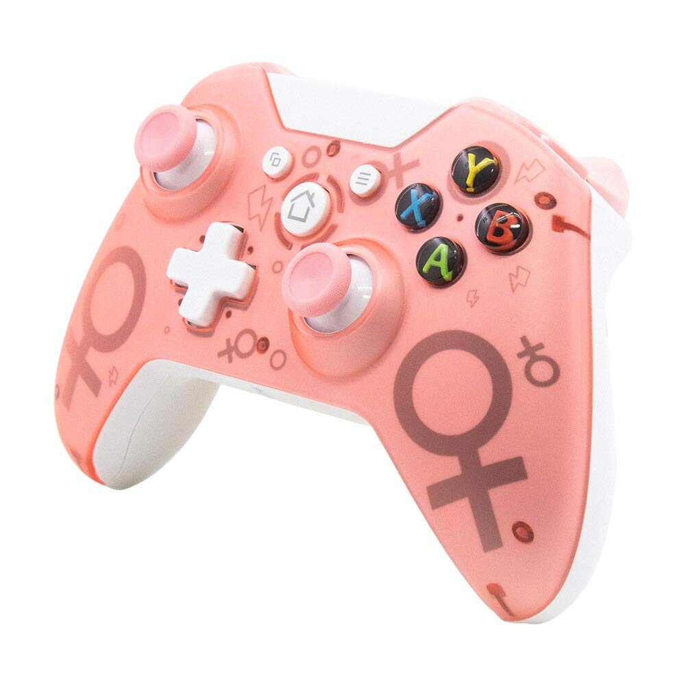 DRAGON SLAY N1 2.4GHz Wireless USB Game Controller for Xbox One, Xbox Series X, PS3, Windows PC, Dual Motor Vibration Gamepad (Pink)