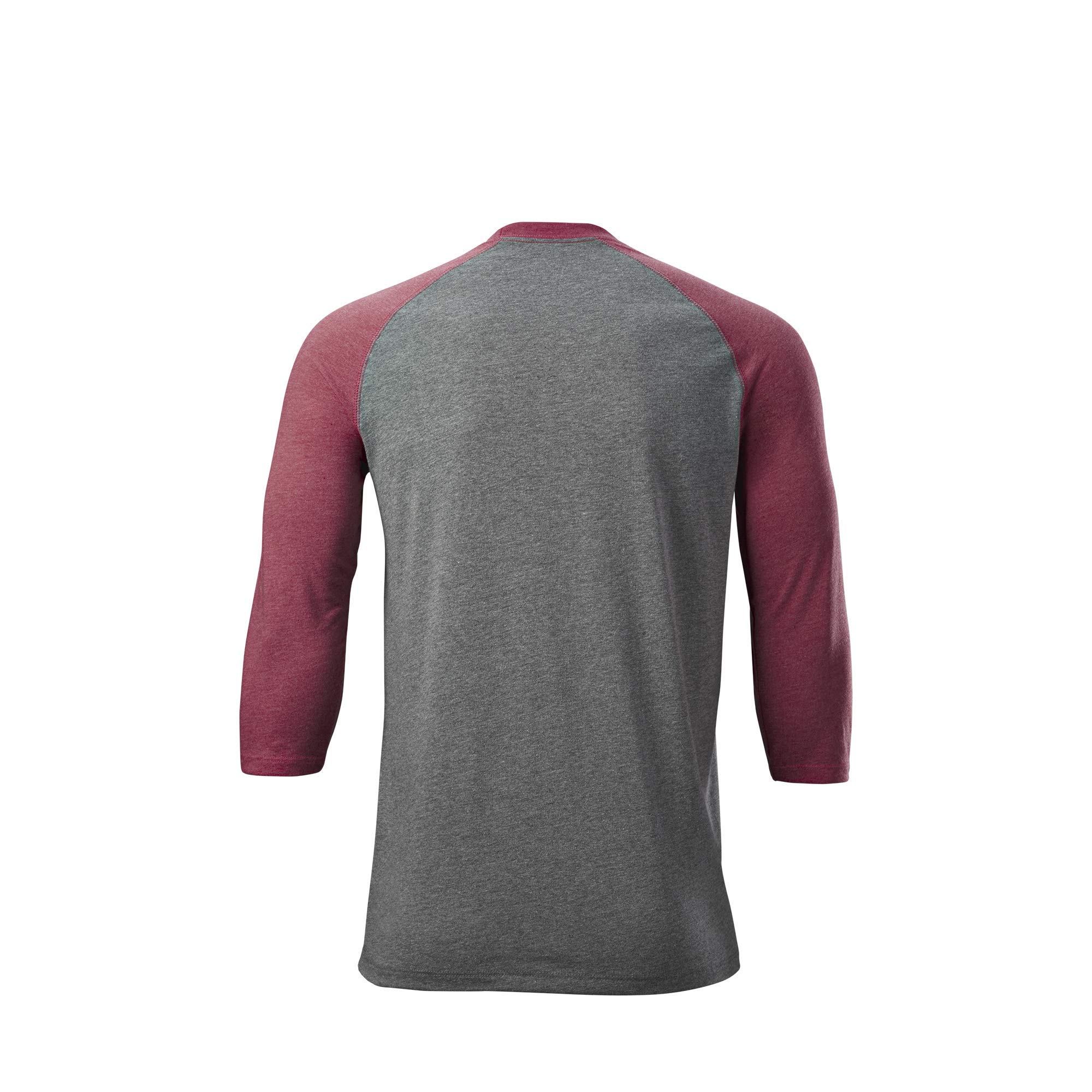 EvoShield Men's Standard Poly/Cotton Mid Sleeve Shirt, Charcoal/Maroon Heather, Extra Large