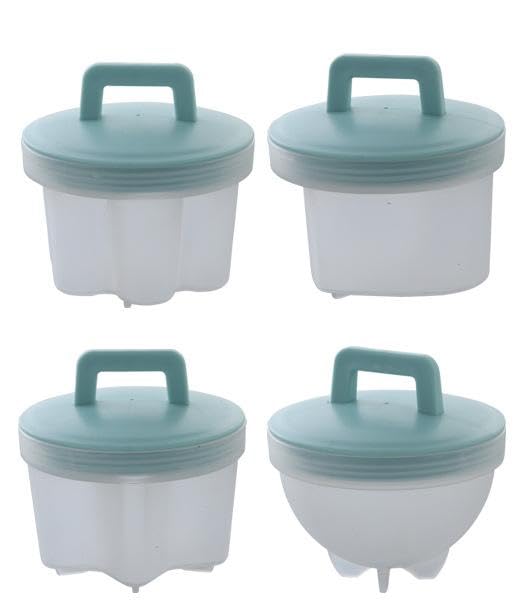 MASINIES 4 Pcs Egg Cooker, Egg Poacher Cups Non-stick Egg Boiler, Hard Boiled Egg Maker Breakfast Egg Cook Cups, Fast Poaching Egg for Breakfas (#2)