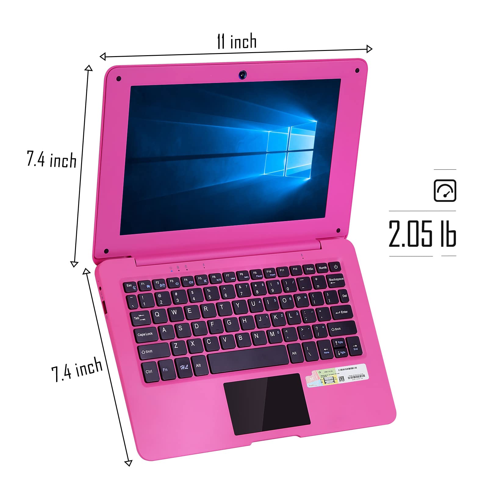 G-Anica Laptop Computer, 10.1 Inch Windows 10 Quad Core Notebook, Netbook Computer with WiFi, Webcam HDMI, Mini Laptop with Bag, Mouse, Mouse Pad and Earphone for Kids and Adults(Pink