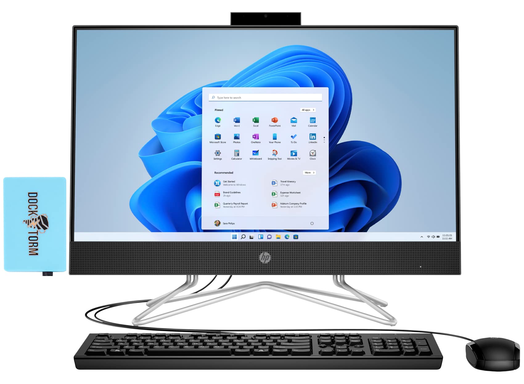 HP All-in-One 24 23.8" 60Hz FHD IPS Desktop PC, 11th Gen (Intel i5-1135G7 4-Core, 8GB RAM, 256GB SSD + 1TB HDD, Intel Iris Xe, AC WiFi, Bluetooth 5.1, HD Webcam, HDMI, Win 11 Home) with Hub