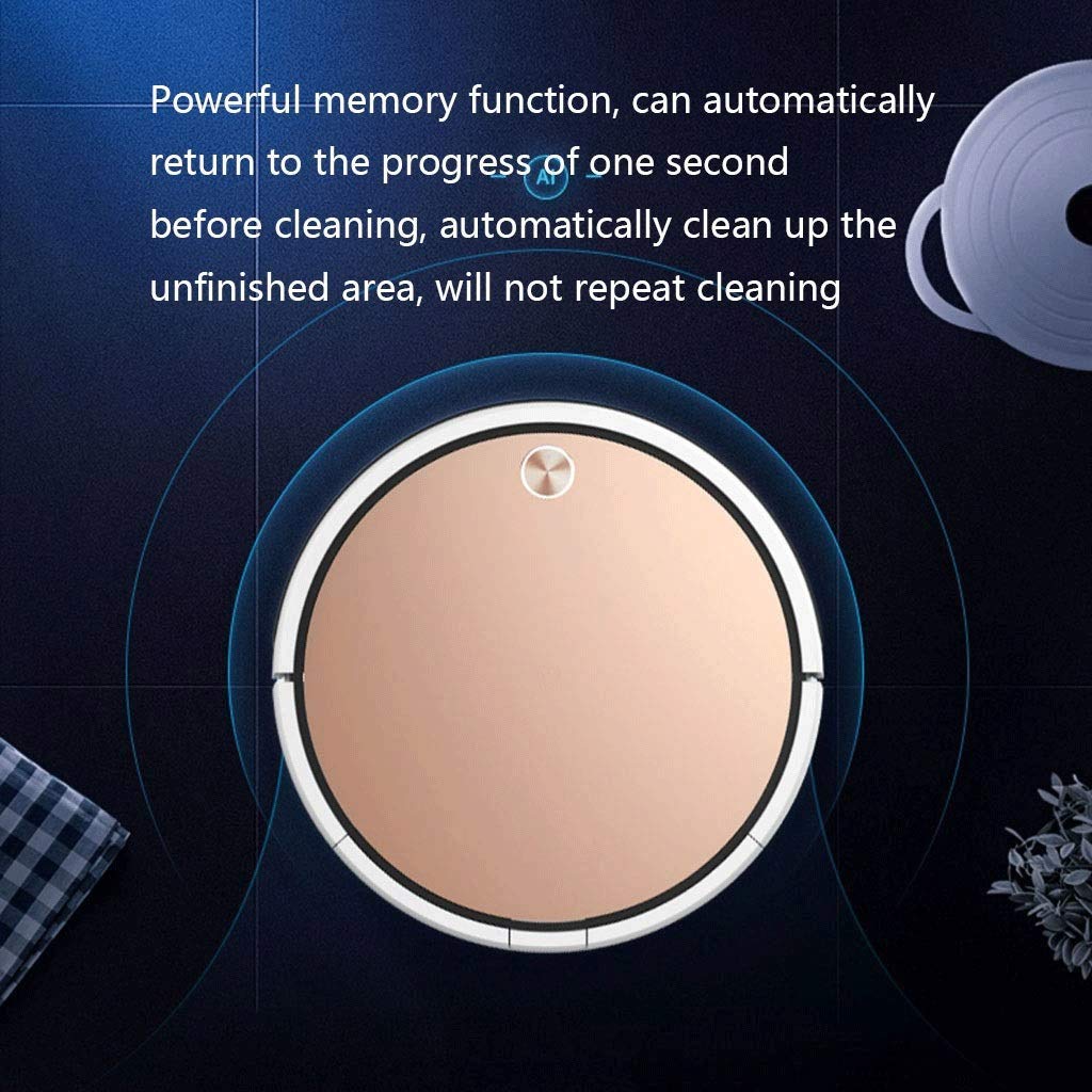LHLLHL Robot Vacuum Cleaner, Super-Thin, Quiet, Self-Charging Robotic Vacuum Cleaner, Cleans Hard Floors to Medium-Pile Carpets (Color : Gold, Size : 32.5 * 32.5 * 8cm)
